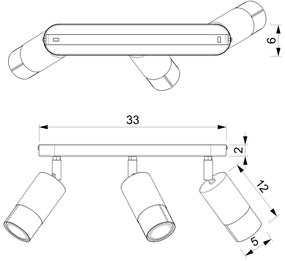 Bodové svítidlo LINK 3xGU10/8W/230V černá/mosaz