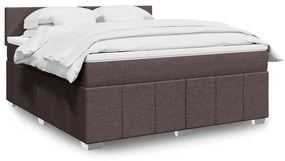 Box spring postel s matrací tmavě hnědá 180x200 cm textil 3289443