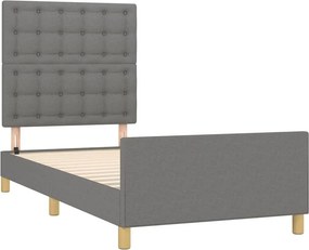 Rám postele s čelem tmavě šedý 80 x 200 cm textil 3125334