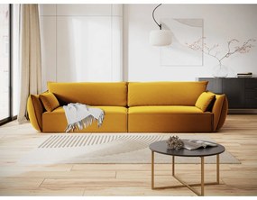 Sametová pohovka v hořčicové barvě 248 cm Vanda – Mazzini Sofas
