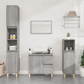 3dílný set koupelnových skříněk šedý sonoma kompozitní dřevo 3185541