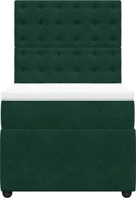 Box spring postel s matrací tmavě zelená 80 x 200 cm samet 3292205