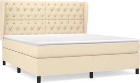 Box spring postel s matrací krémová 160x200 cm textil 3128218