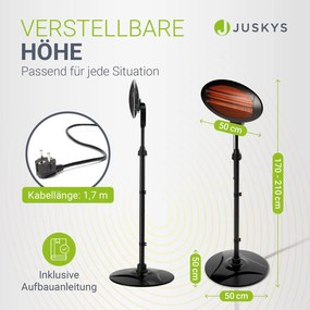 Juskys Venkovní infračervený zářič 2 000 W, černý