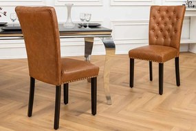 Designová židle Queen koňaková