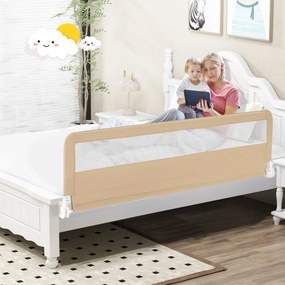 Costway 180 cm Béžová dlouhá skládací tyč na postel s bezpečnostními popruhy
