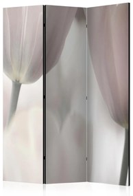 Paraván Tulips fine art - black and white Dekorhome 135x172 cm (3-dílný)