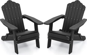 Costway Sada 2 židlí Adirondack skládací židle Adirondack odolná
