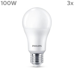 Philips LED žárovka E27 13W 1521lm 4000K matná 3ks