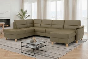 XXXLutz SEDACÍ SOUPRAVA, textil, kůže, olivově zelená Sit & More - Sedací soupravy - 00014403326M