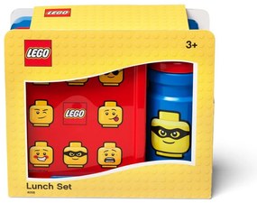 Set červeno-modrého svačinového boxu a lahve na pití LEGO® Iconic