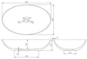 Sapho Formigo Betonové umyvadlo, 60x14,5x40,5 cm, antracit FG026