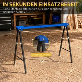 DURHAND Sada 2 ks pracovních kozlů, stojanů pro řemeslníky, nosnost až 250 kg, kov, modrá