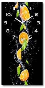 Wallmuralia Moderní hodiny nástěnné Pomeranče 30x60 cm