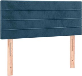 Čelo postele s LED tmavě modré 80 x 5 x 78/88 cm samet 3121786