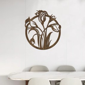 dřevo života Dřevěný obraz s TULIPÁNY Zvolte rozměr (cm): 40x44, Zvolte barvu dekoru: Ořech