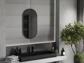 Mexen Loft oválné koupelnové zrcadlo 80 x 40 cm, černý rám - 9851-080-040-000-70