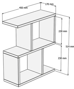 Odkládací stolek CROS dekor mramor béžová