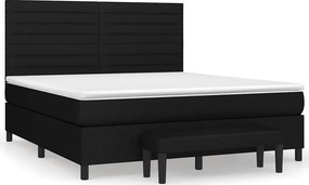 Box spring postel s matrací černá 180x200 cm textil 3136695