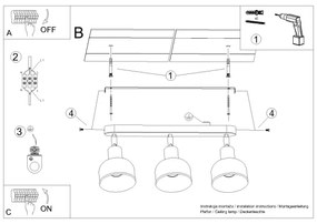 Sollux SL.1318 - Bodové svítidlo ELBA 3xE27/15W/230V černá