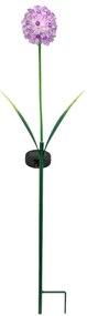 Zapichovací zahradní solární světlo Flower, 70 cm, kov/plast, fialová