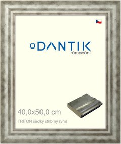 DANTIK rámeček 40x50 | TRITON široký stříbrný (Plexi Čiré)