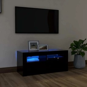 vidaXL TV skříňka s LED osvětlením 90 x 35 x 40 cm [804320] Barva: Černá