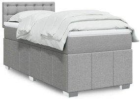 Box spring postel s matrací světle šedá 80 x 200 cm textil 3286909