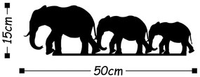 Wallexpert Dekorativní kovový nástěnný doplněk Elephants, Černá