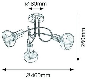 Rabalux 5548 - Přisazený lustr HOLLY 3xE14/40W/230V zlatá