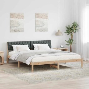 Rám postele s čelo hnědá a tmavě šedá 180 x 200 cm 3394344