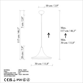 Lustr na lanku TOM 1xE27/40W/230V oranžová