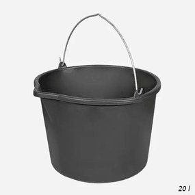 Vědro stavební černé 20l s výlevkou S0104