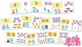 EDUCA Puzzle Prasátko Peppa: Počítání / 10x4 dílků / od 3 let
