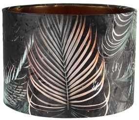 Tmavé sametové stínidlo Hendrikje s motivem palmových listů