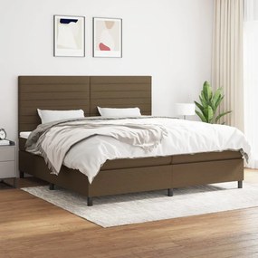 Box spring postel s matrací tmavě hnědá 200x200 cm textil 3141884