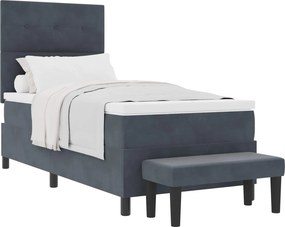 Postel s boxspringem s čelo Tmavě šedá 200 x 90 cm samet 3344487