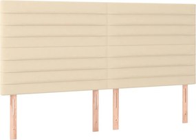 Box spring postel s matrací krémová 200x200 cm textil 3136706