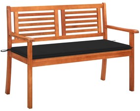2místná zahradní lavice s poduškou 120 cm masivní eukalyptus 3060976