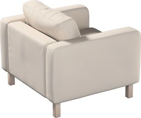 Potah na křeslo IKEA Karlstad, krátký barva šedá látka pletený vzor