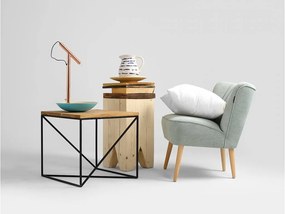 Nordic Design Přírodní konferenční stolek Mountain 50 cm s černou podnoží