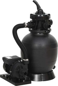 vidaXL Bazénová písková filtrace s 6cestným ventilem černá [93395]