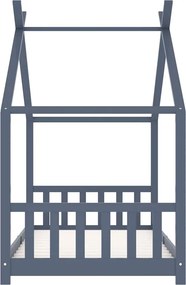 Rám dětské postele šedý masivní borové dřevo 90 x 200 cm 283372