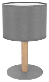 TK LIGHTING Stolní lampa - DEVA 5219, Ø 20 cm, 230V/15W/1xE27, šedá/borovice