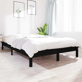 vidaXL Rám postele 135 x 190 cm masivní borovice Double [820585] Barva: Bílá