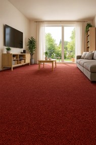 Lano, Metrážový koberec Supersoft 110 červený, šíře 4m, červená, ab (mřížka), dětský pokoj