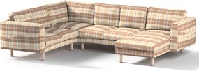 Potah na pohovku IKEA Norsborg rohová, 5-místná se šezlongem barva béžová látka pletený vzor, vzorované