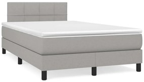 Box spring postel s matrací a LED světle šedá 120x190 cm textil 3270039