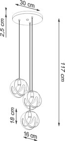 Sollux Lighting Závěsné svítidlo TULOS 3P bílé