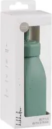 KikkaBoo Láhev s brčkem Platinum Silicone Sage 200ml